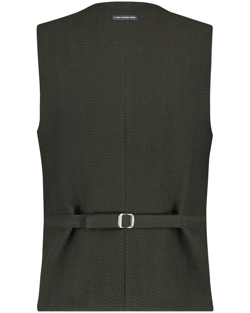 A Fish Named Fred - Herringbone Waistcoat - Dark Green – Jay Dillon