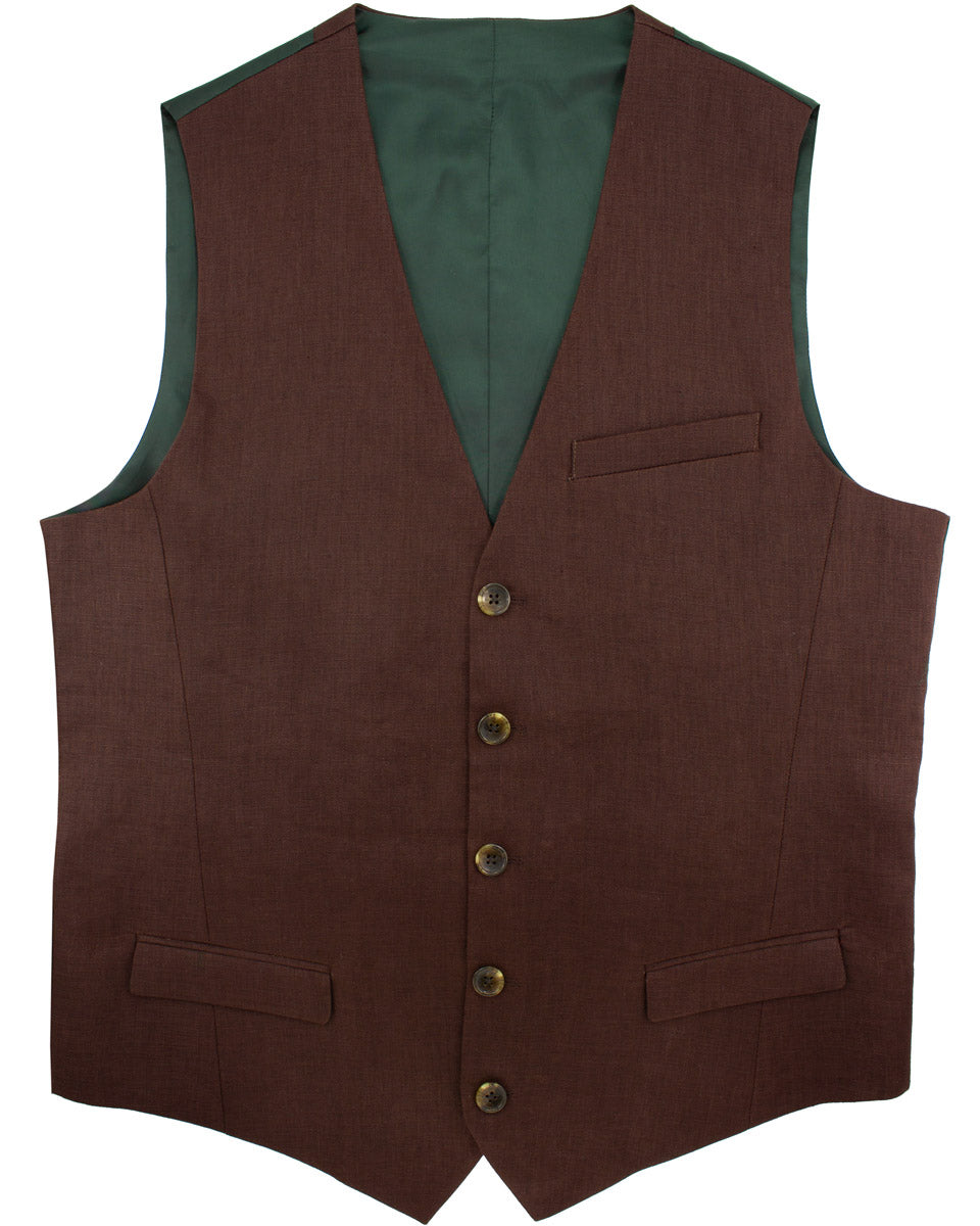 Cutler & Co - Percy Linen Waistcoat - Chocolate – Jay Dillon
