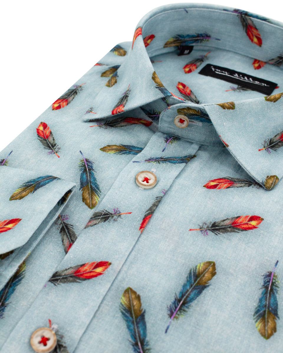 Jay Dillon - Falling Feathers Cotton-Linen Shirt