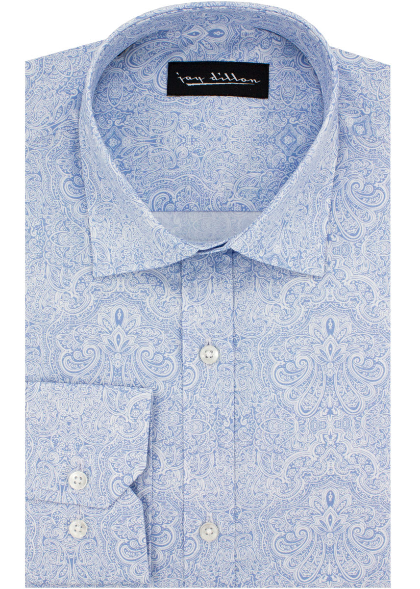 Jay Dillon - Fine Paisley Print Shirt - Sky