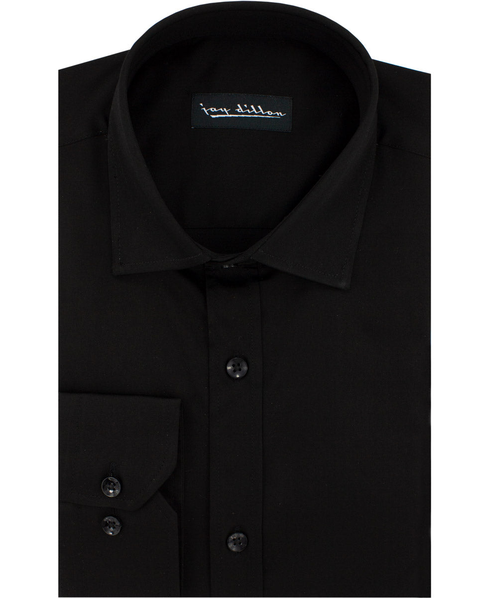 Jay Dillon - Black Cotton Sateen Shirt