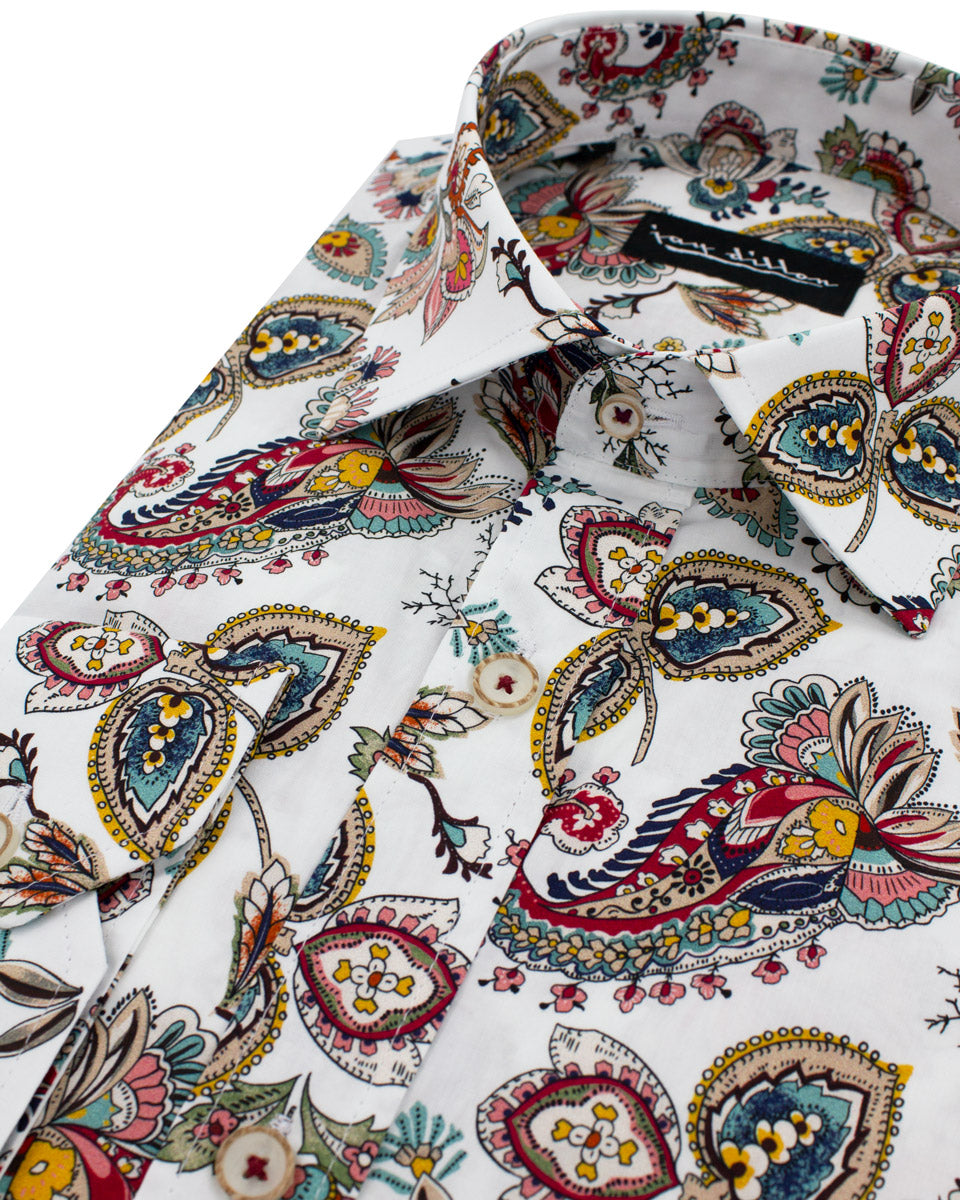 Jay Dillon - White Paisley Print Shirt
